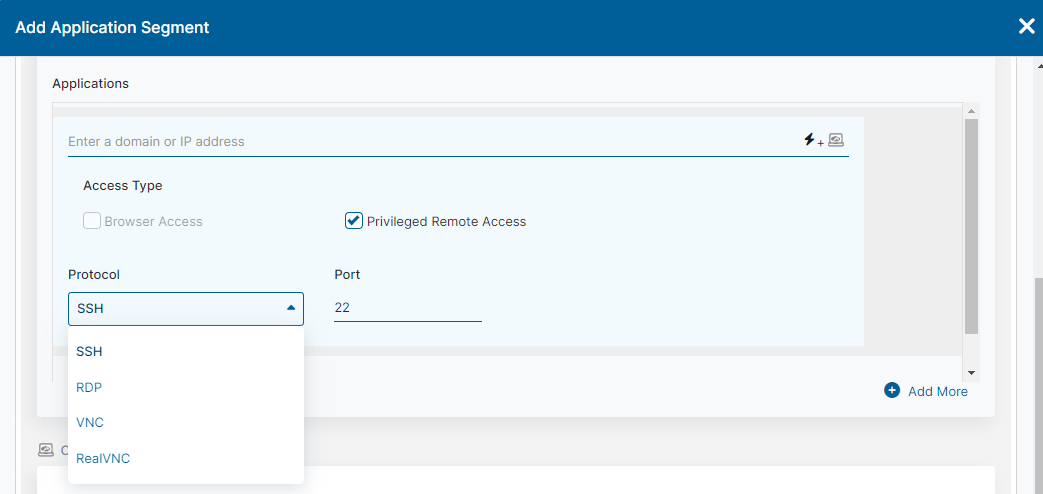 ZPA Admin Portal内での特権リモートアクセスアプリケーションの定義